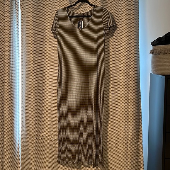 Dresses | Olivia Rae Green Striped Cotton Dress | Poshmark